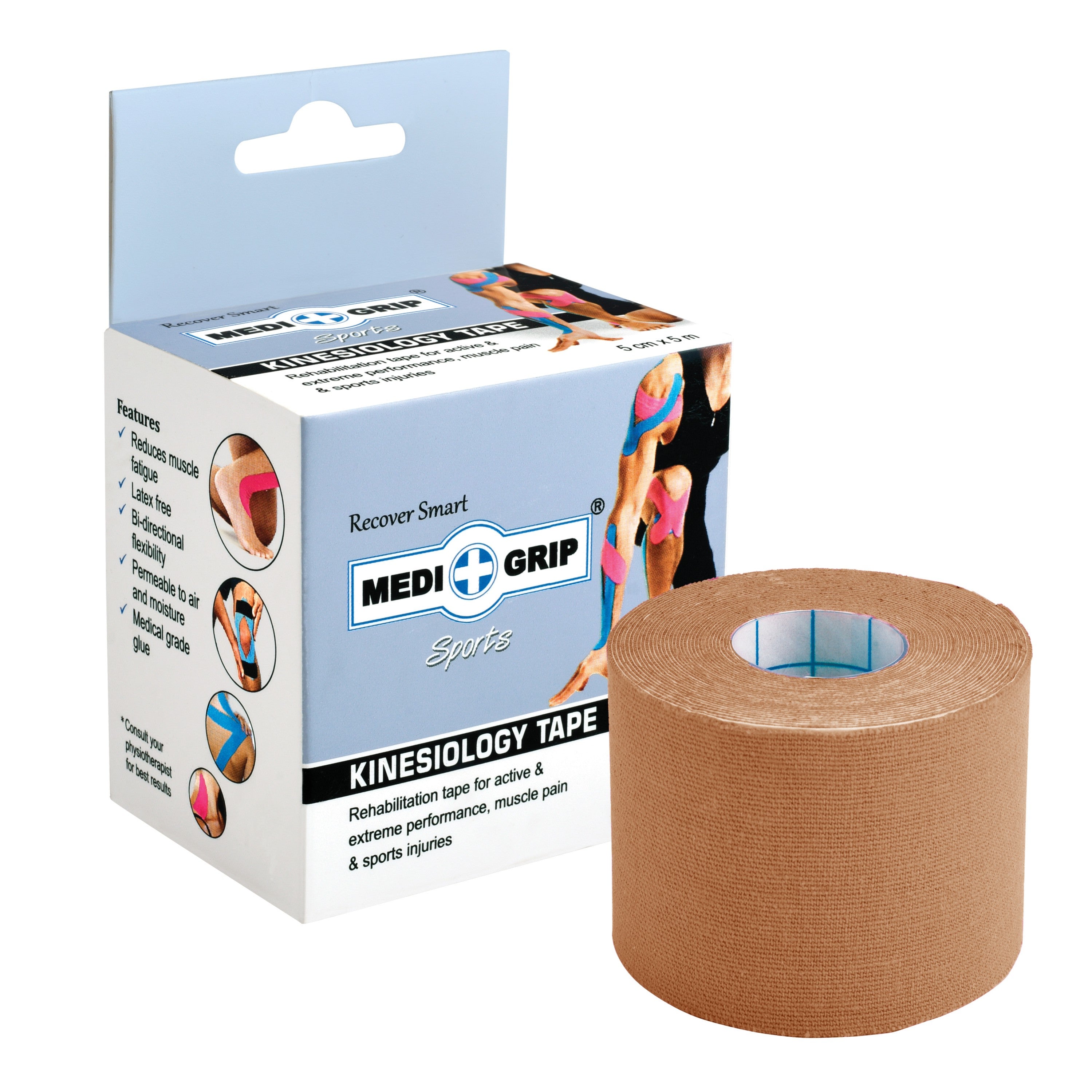 Kinesiology Physiotherapy Tape - Brown (1 Roll) Physio Spots Athletic ...